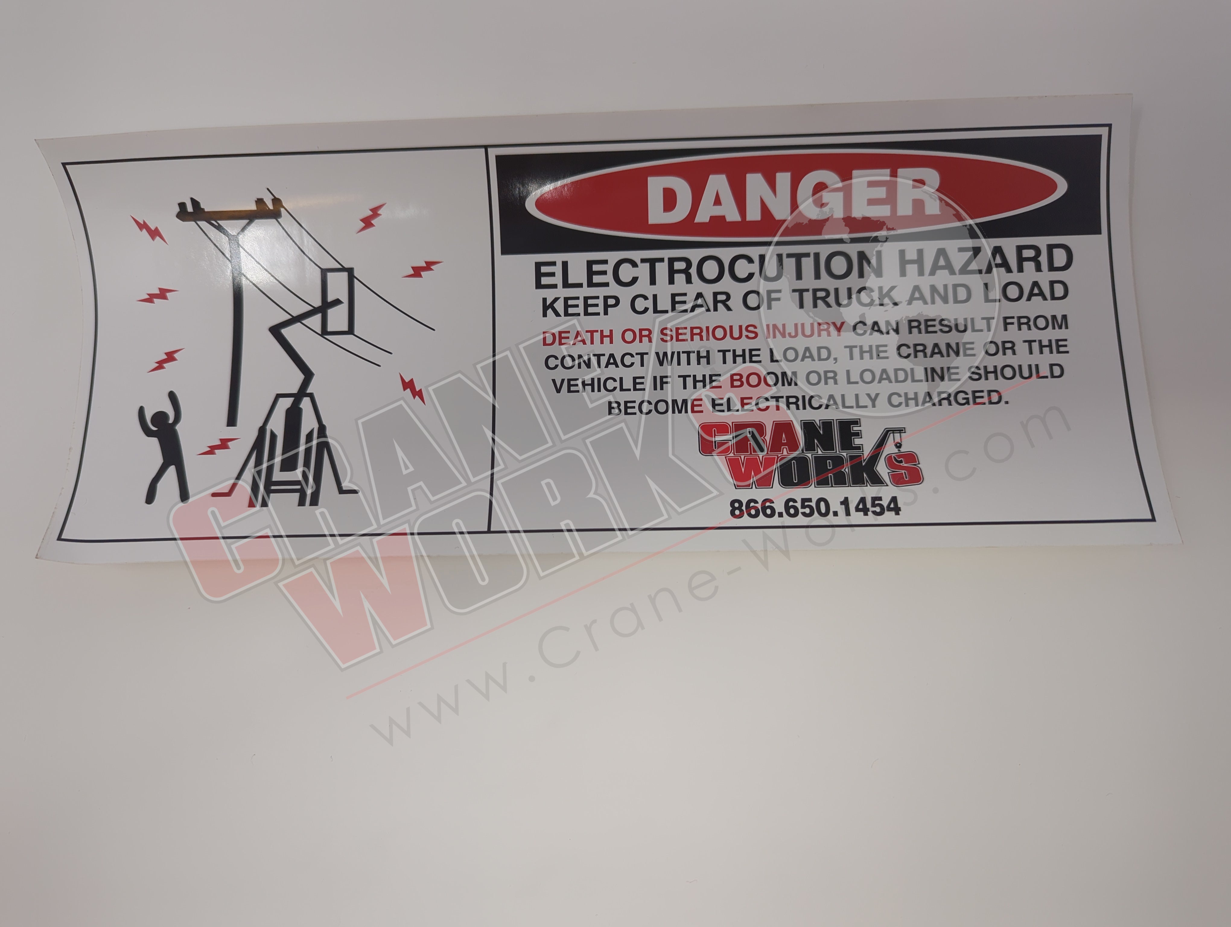 DCL-1001 | New Decal Electrocution Hazard Large 5X12 – CraneWorks