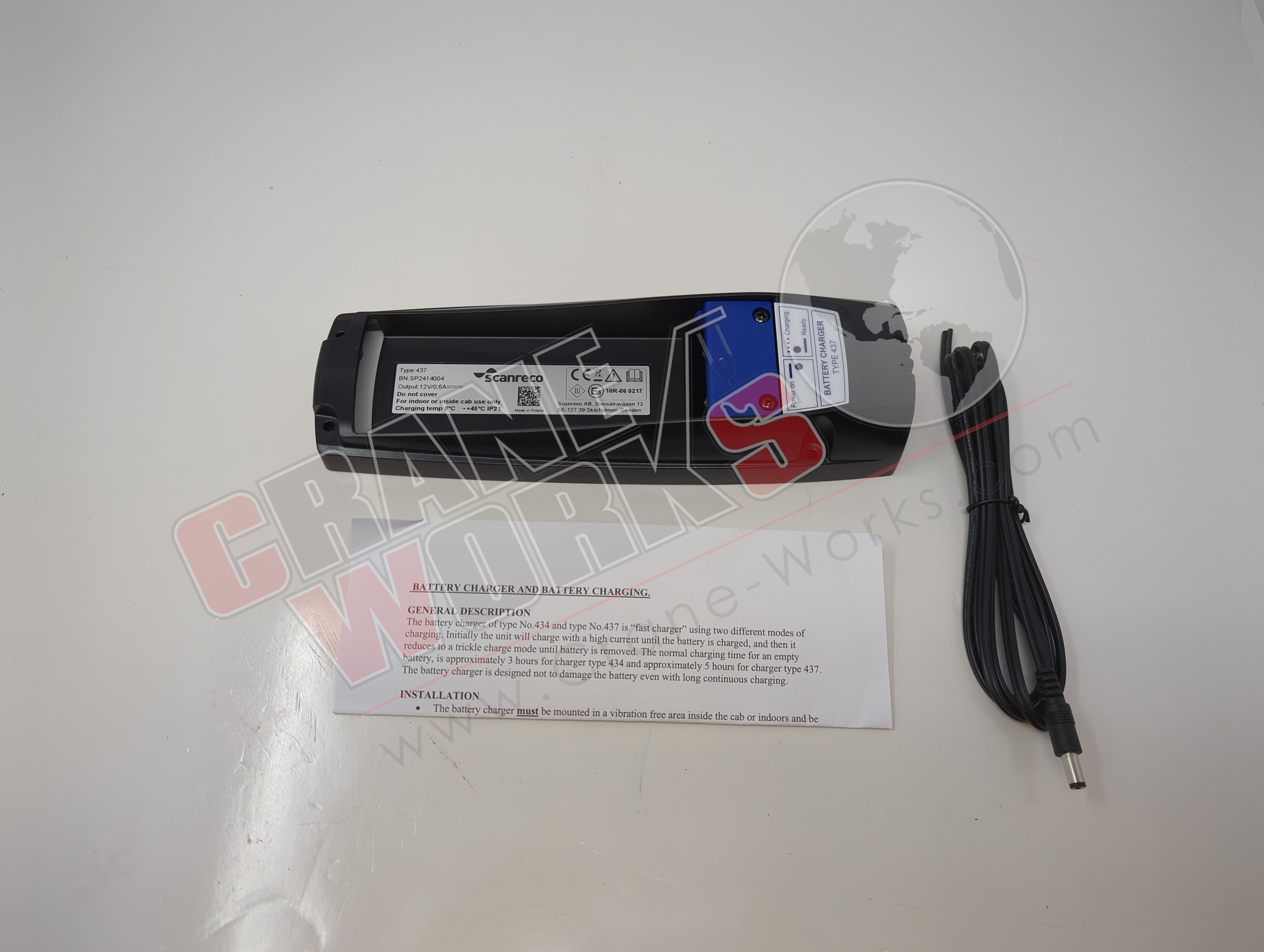 437 | New Battery Charger - Blue Battery Flying Leads – CraneWorks