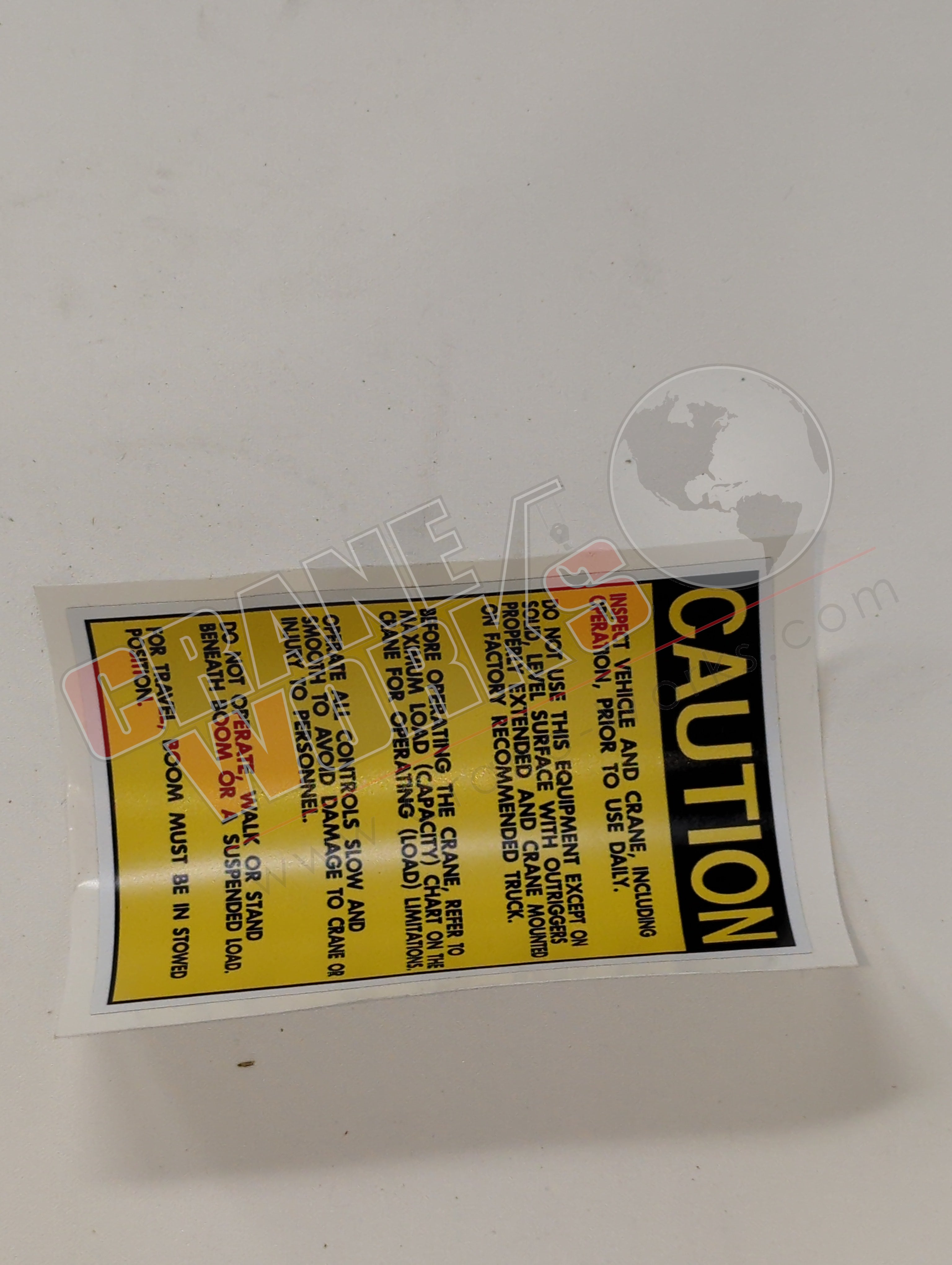 CAUTION | New Caution Decal – CraneWorks