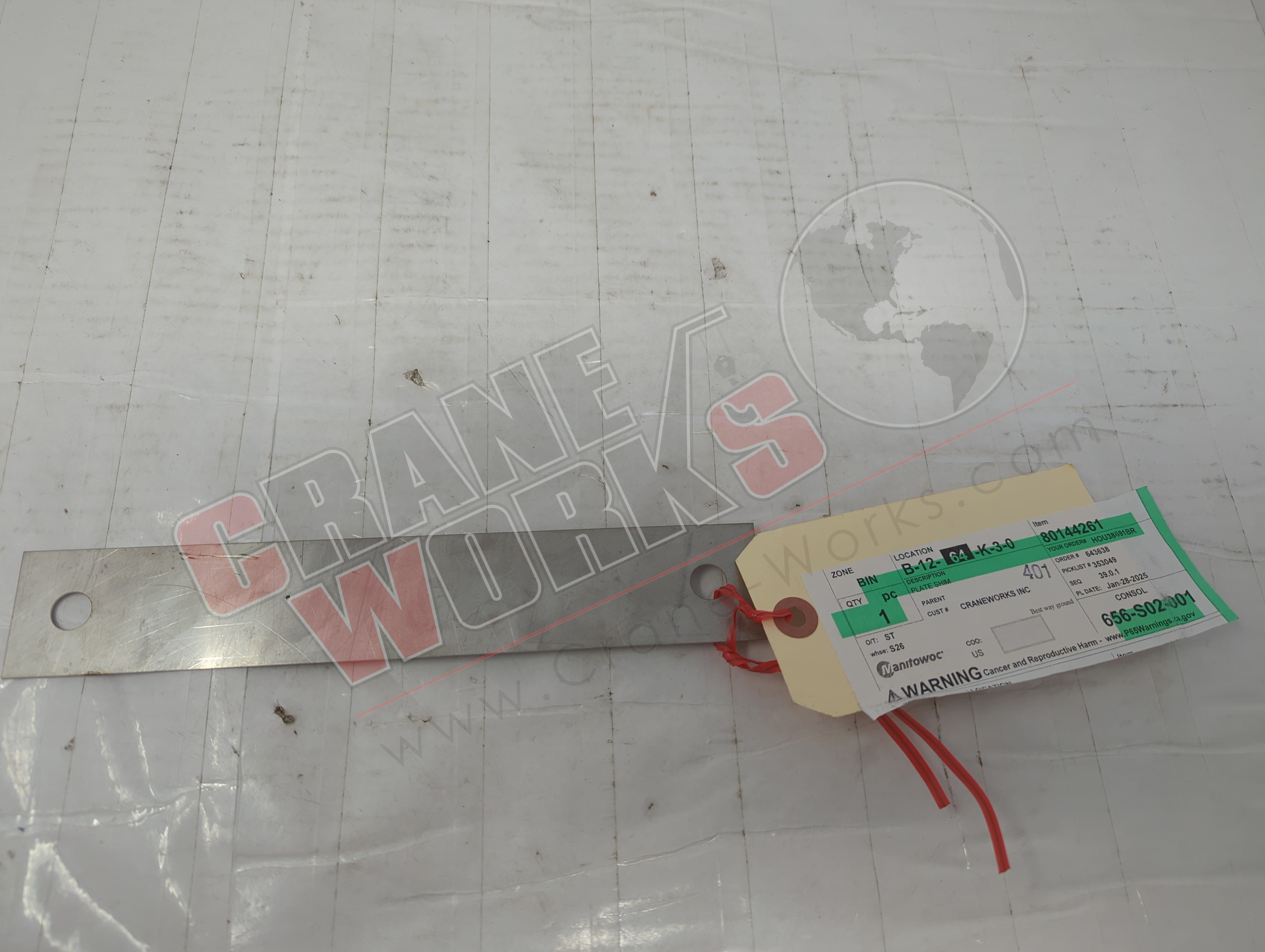 80144261 | New Plate, Shim – CraneWorks