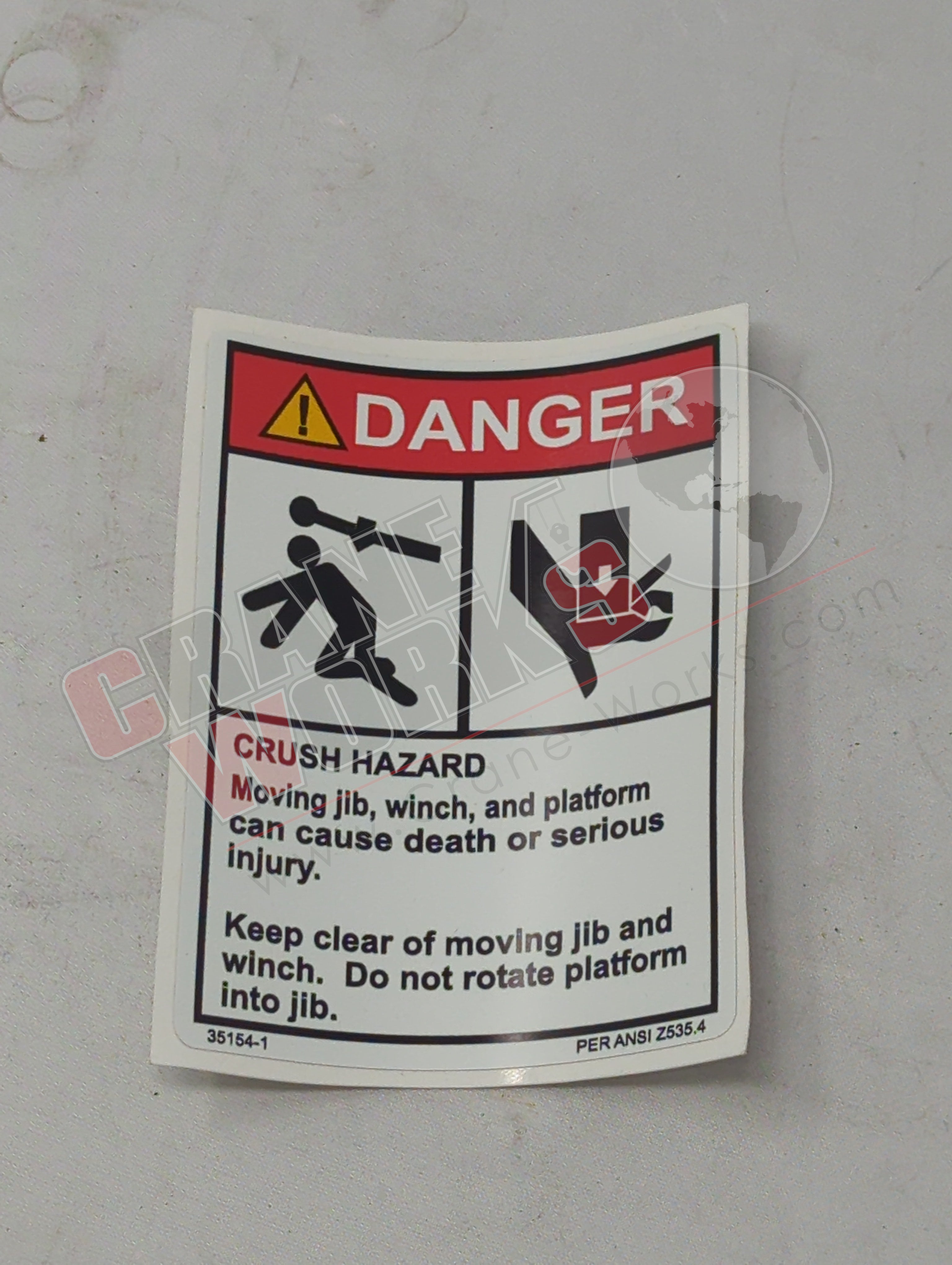 35154-1 | New Danger Moving Jib Decal – CraneWorks