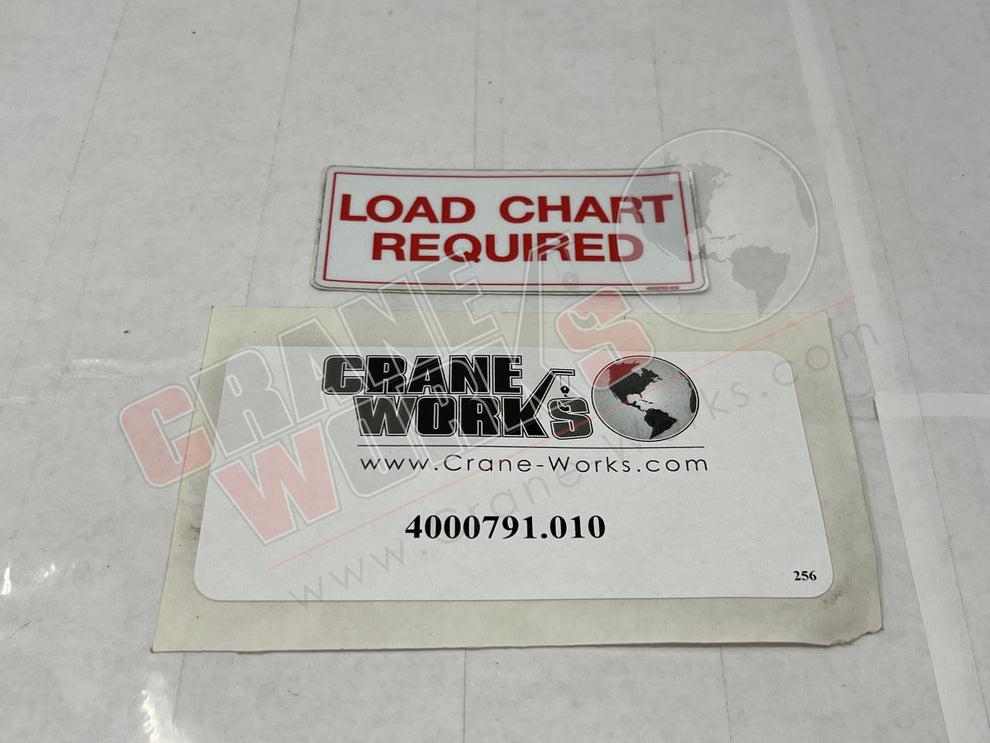 4000791.010 | NEW DECAL, LOAD CHART REQUIRED – CraneWorks